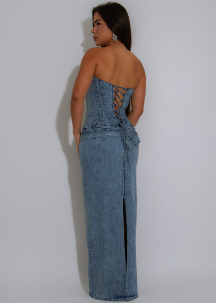 Rivet Muse Midi Dress Denim – Diva Boutique Online