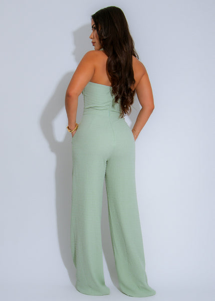Luxe Braided Halter Jumpsuit Green – Diva Boutique Online